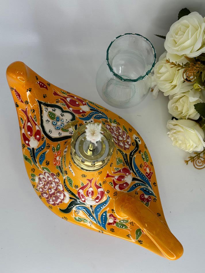 Handmade Turkish Yellow Oil Lamp – kilnkingdom